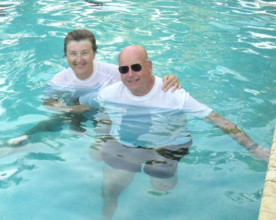 605-rz-Patricia-Ralph-In-The-Pool - Coral Paradise Bonaire